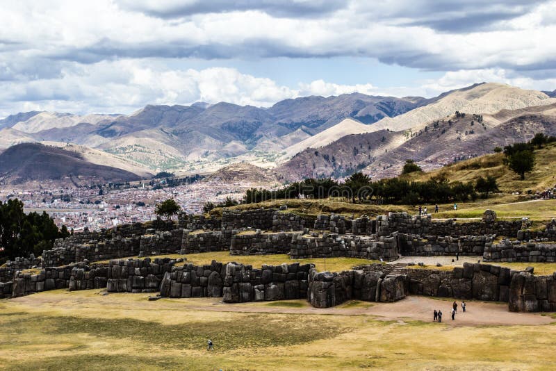 View of Sacsayhuaman Wall, in Cuzco, Peru. Stock Photo - Image of ...