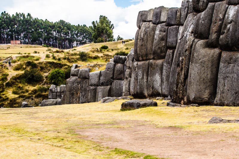 View of Sacsayhuaman Wall, in Cuzco, Peru. Stock Image - Image of ...