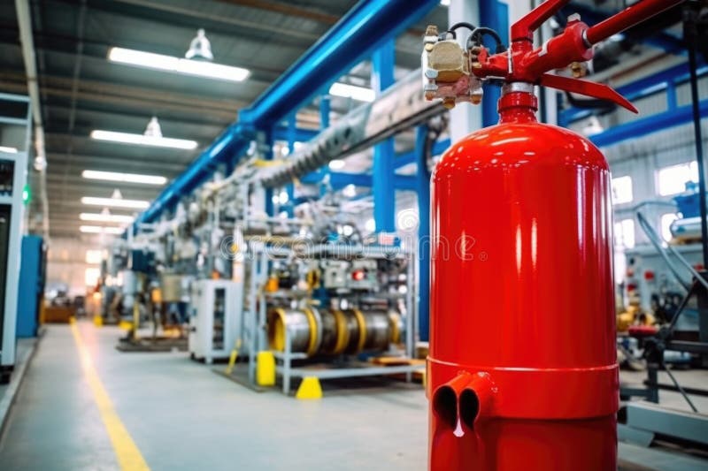 View of the Safety Fire Extinguisher Near the Production Area Stock ...