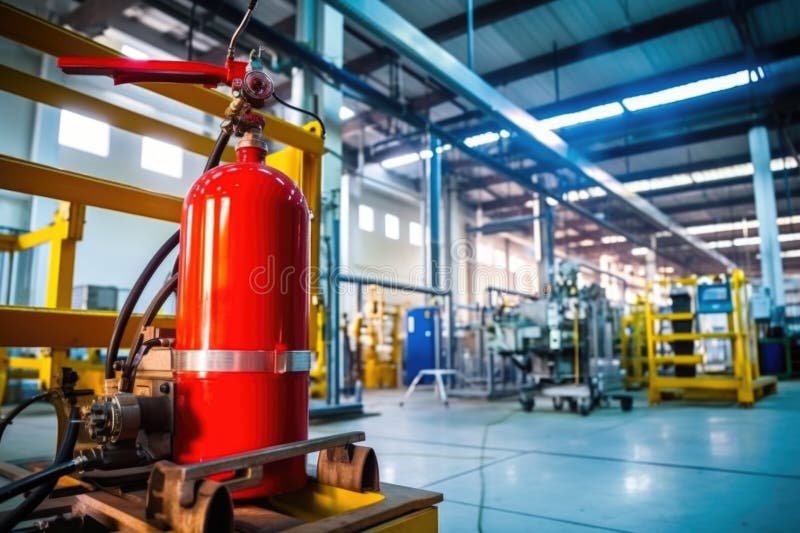 View of the Safety Fire Extinguisher Near the Production Area Stock ...
