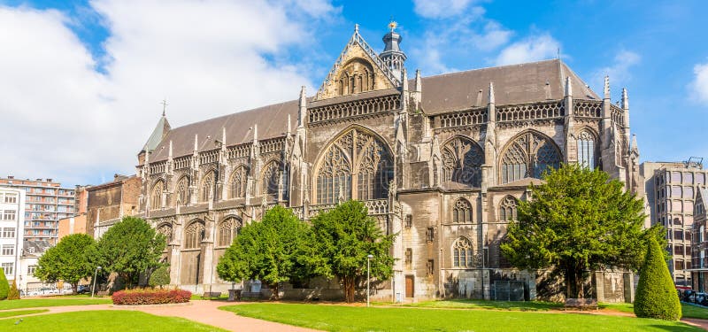 View at the Saint Jacques Church in Liege - Belgium Stock Photo - Image ...
