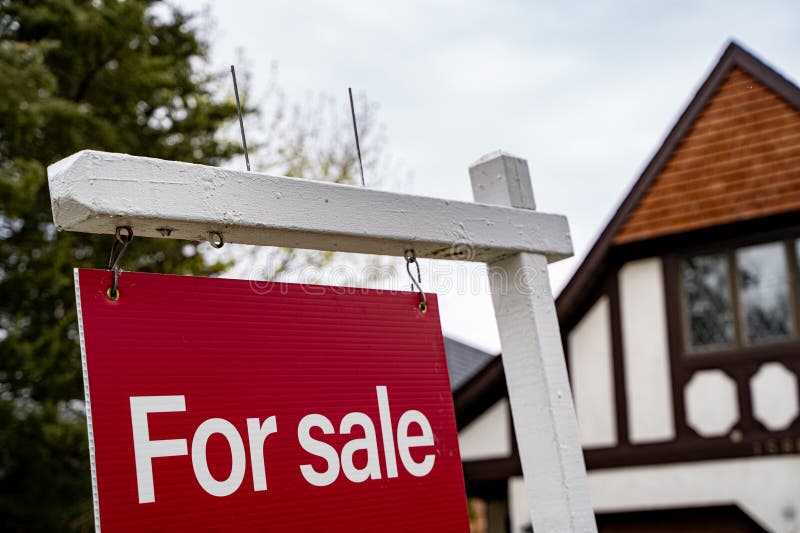 View of for Sale Sign in Front of House Stock Image - Image of front ...