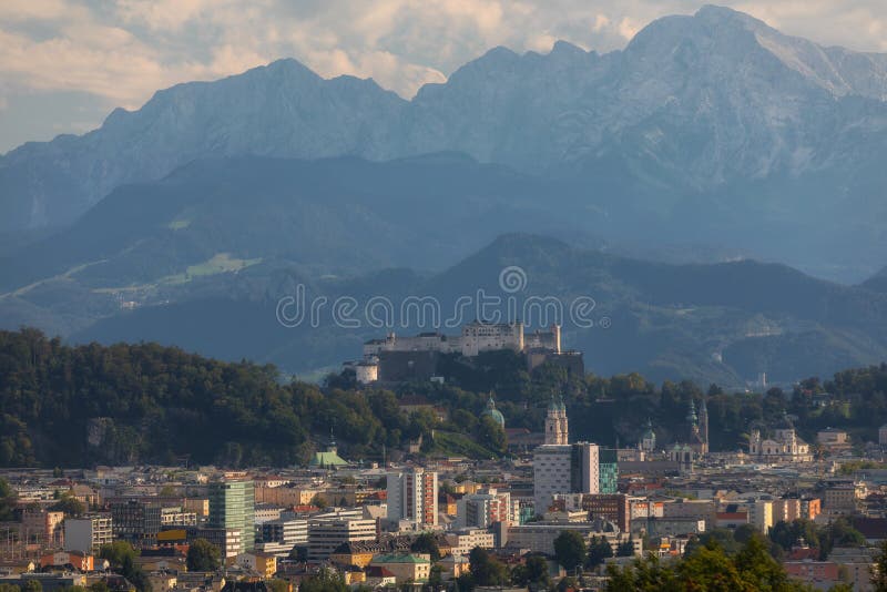 View of Salzburg from Maria Plain Stock Photo - Image of salzburg, city ...
