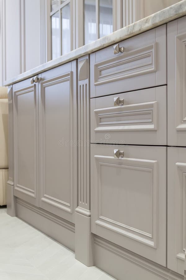 View of Sample of Decorative Element of Kitchen Drawers Elements and ...