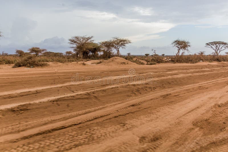 View of a Sandy Road West from Hargeisa, Somalila Stock Image - Image ...