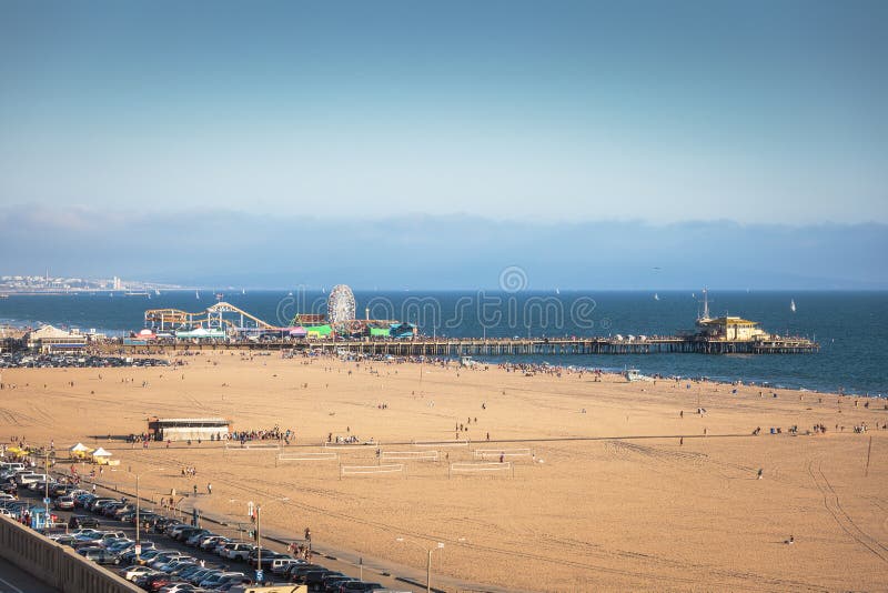 View on Santa Monica Pier in Golden Light Editorial Image - Image of ...