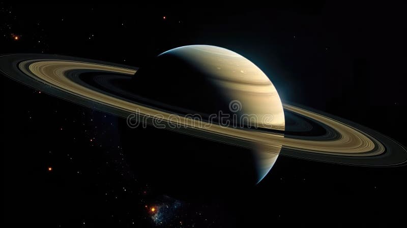 View of Saturn from Space. Cosmic Background. Generative AI. Stock ...