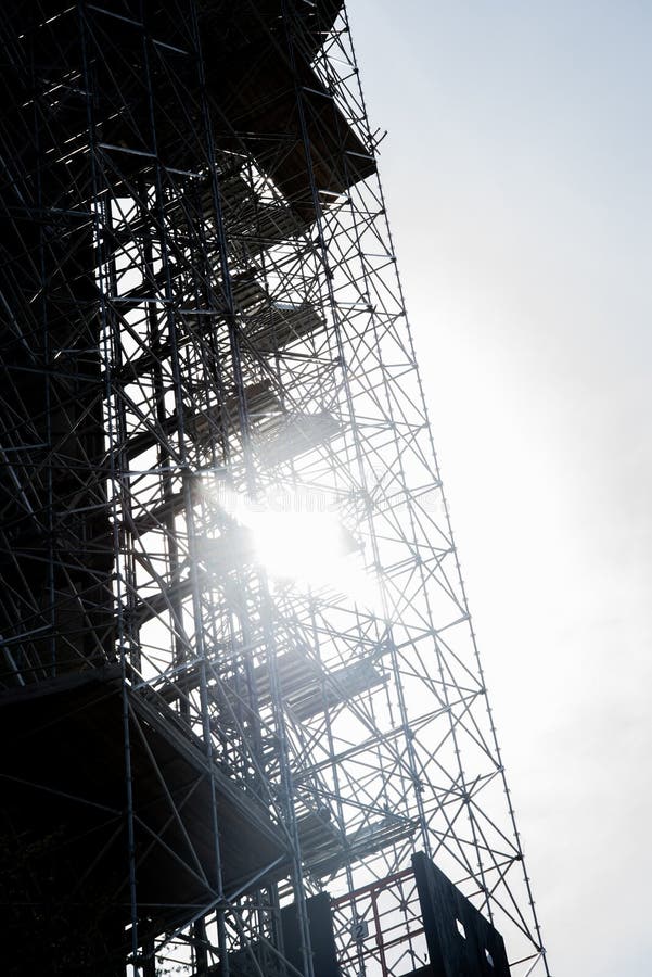 A scaffold in the city stock photo. Image of light, skyscraper - 274139108