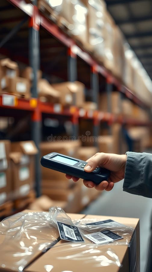 Scanning a Barcode on a Package Stock Illustration - Illustration of ...