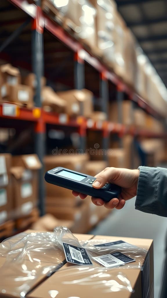 Scanning a Barcode on a Package Stock Illustration - Illustration of ...