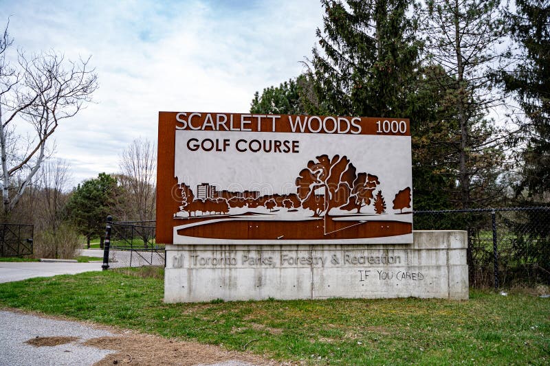 View of the Scarlett Woods Golf Course Sign in Toronto. Editorial Stock ...