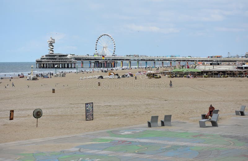 View of the Scheveningen Beach. Editorial Image - Image of location ...