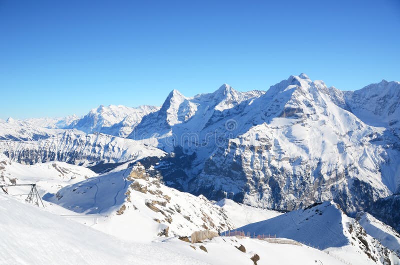 View from Schilthorn, Switzerland Stock Image - Image of skiing ...