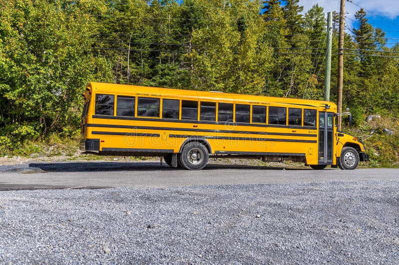 A View of a School Bus Parked on the Outskirts of Corner Brook in ...