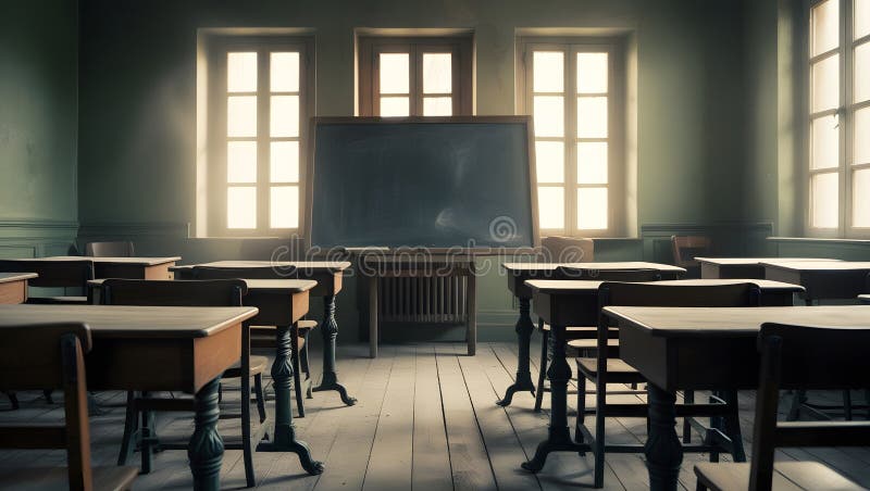View of School Classroom Interior Empty Kids Room. Stock Photo - Image ...