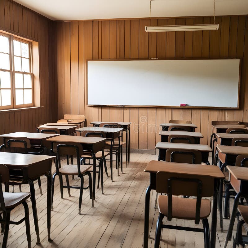 View of School Classroom Interior Empty Kids Room. Stock Image - Image ...