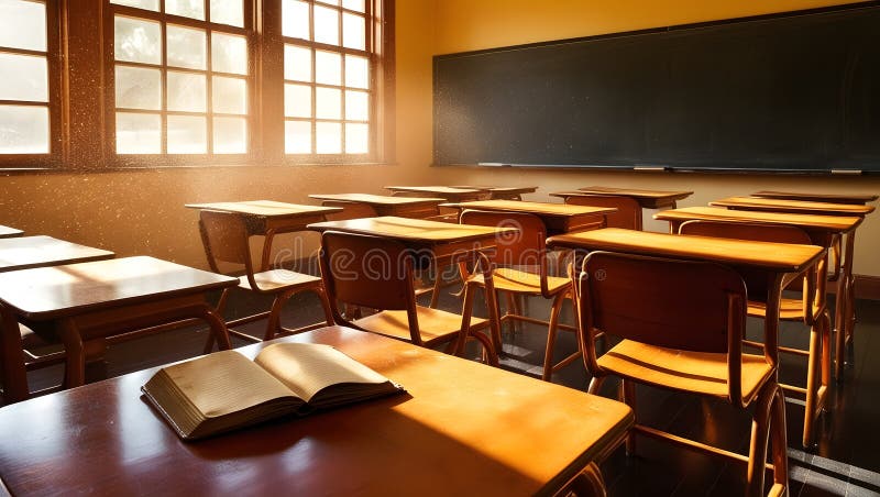 View of School Classroom Interior Empty Kids Room. Stock Image - Image ...