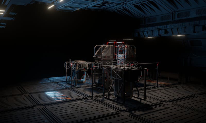 View of Science Fiction Zeropoint Lab in Control Room 3d Rendering ...