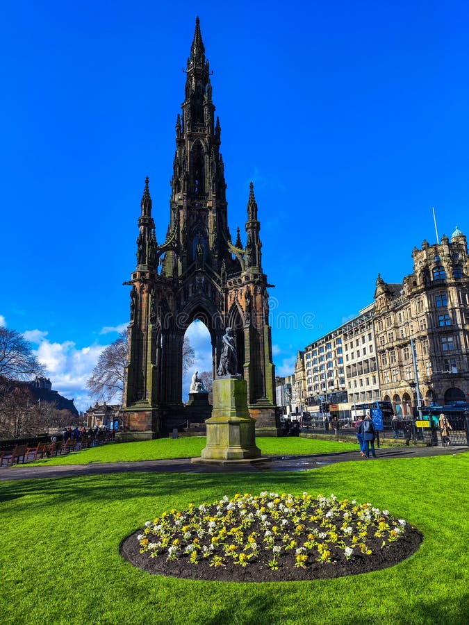 View at the Scott Monument at Edinburgh in Scotland Stock Photo - Image ...