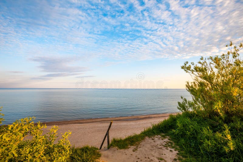 View of the Sea and the Beach from Bluffs Stock Photo - Image of nature ...