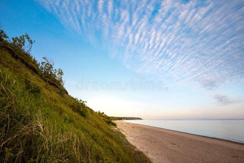 View of the Sea and the Beach from Bluffs Stock Image - Image of ...
