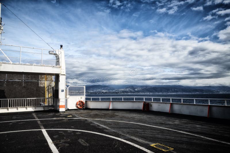 View of the Sea from the Bow of a Ferry Boat Stock Photo - Image of ...