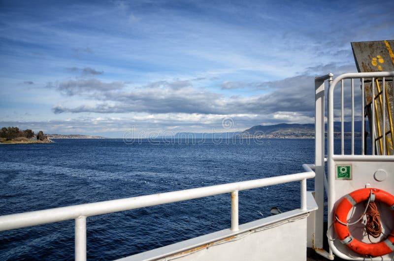 View of the Sea from the Bow of a Ferry Boat Stock Photo - Image of ...