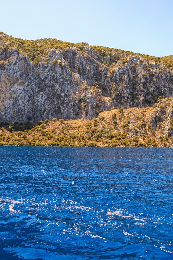 View of the Sea from an Excursion Yacht. Background with Selective ...