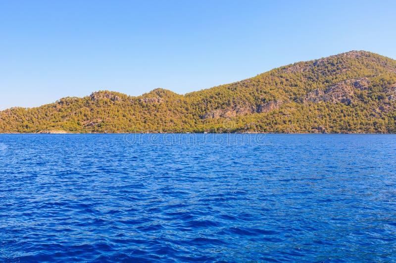 View of the Sea from an Excursion Yacht. Background with Selective ...