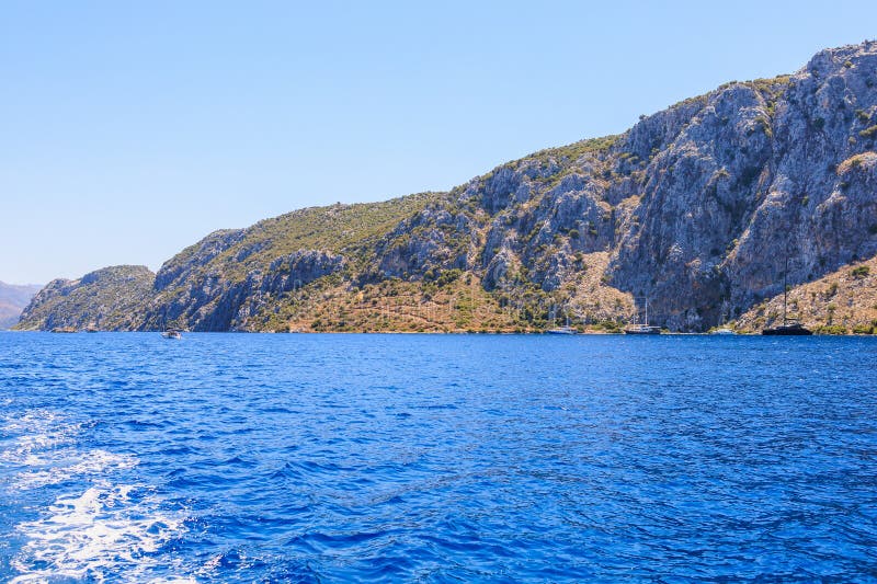 View of the Sea from an Excursion Yacht. Background with Selective ...