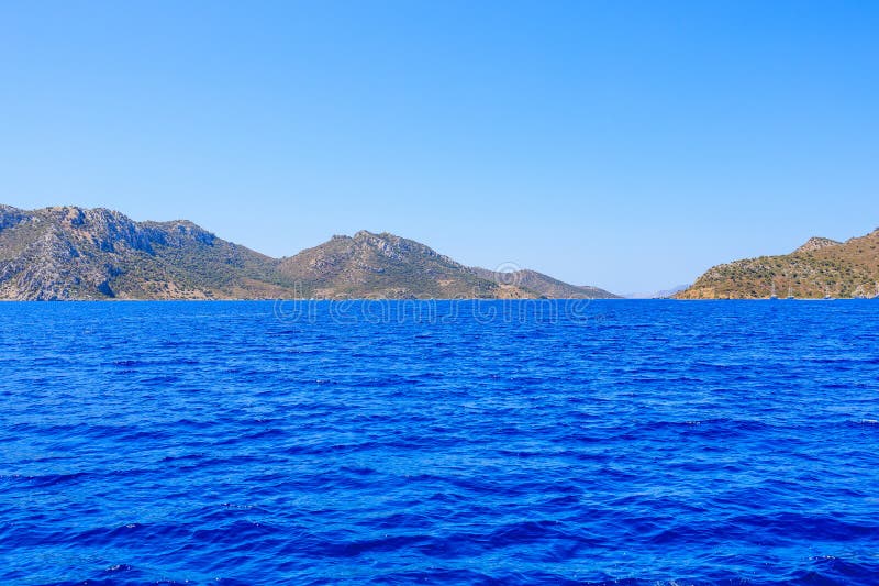 View of the Sea from an Excursion Yacht. Background with Selective ...