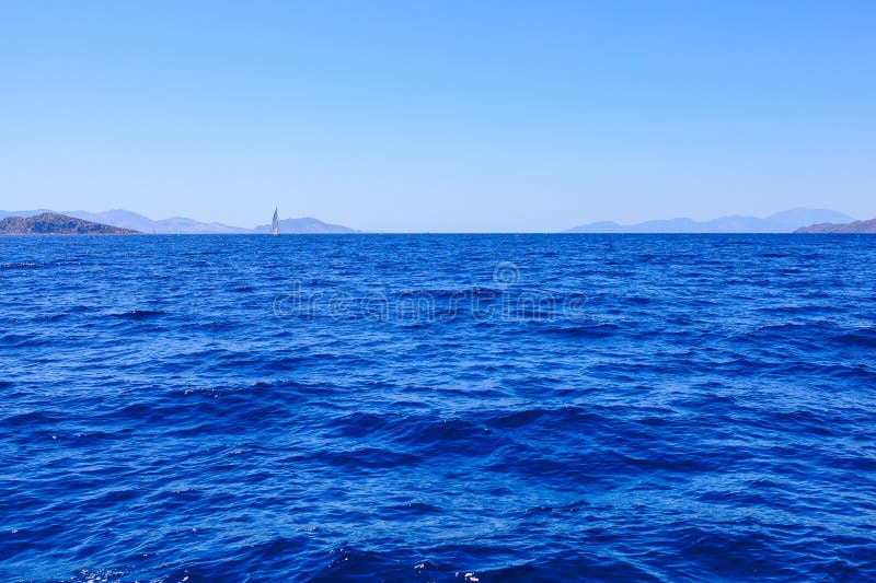 View of the Sea from an Excursion Yacht. Background with Selective ...