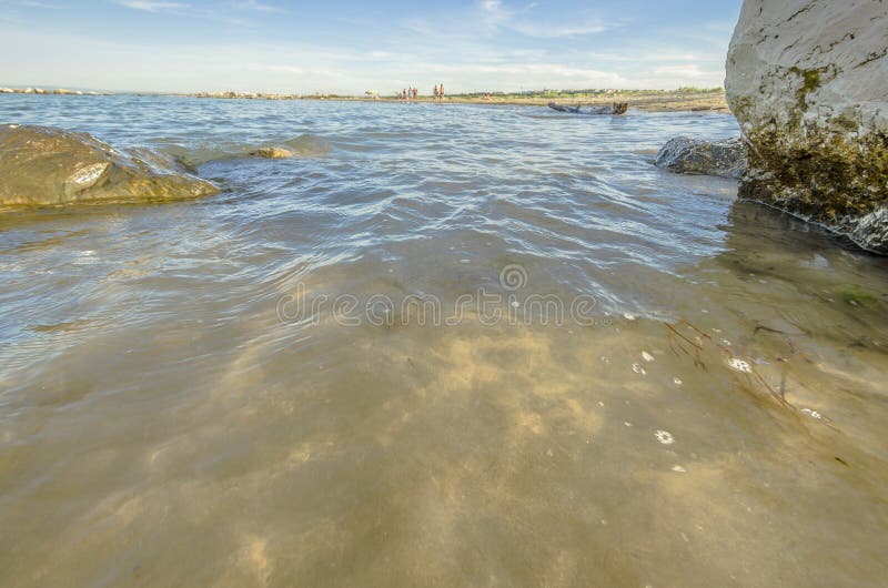 View of the Sea Inside the Water in the Middle of the Rocks Stock Image ...