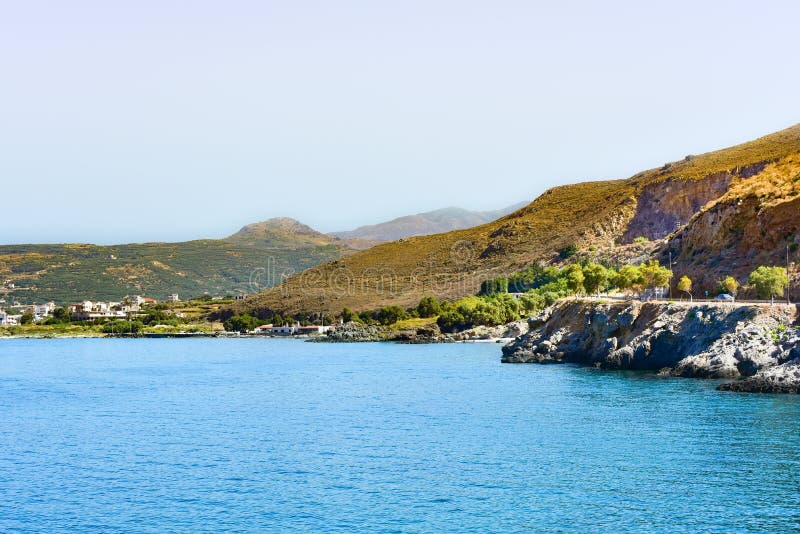 The View of the Sea. the Island of Crete, Greece Stock Photo - Image of ...