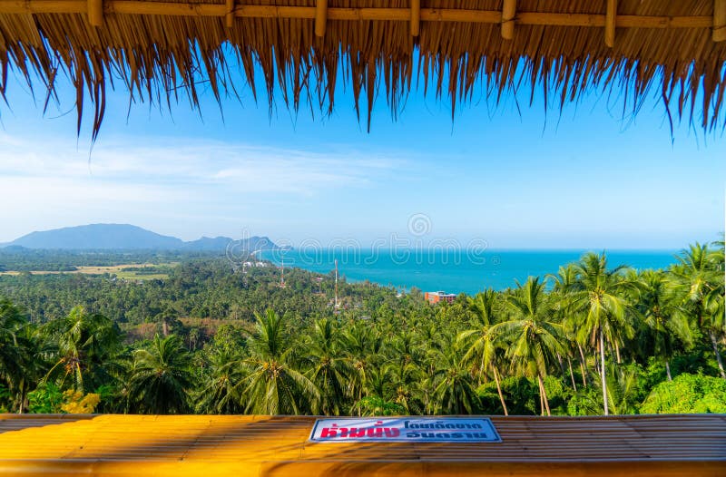 Enjoy the Sea View from the Mountain Stock Image - Image of blue ...