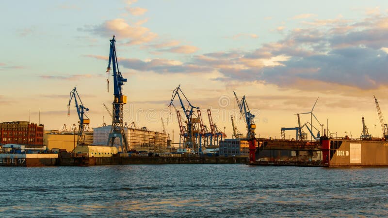 View of a sea port stock image. Image of cargo, transport - 185420069