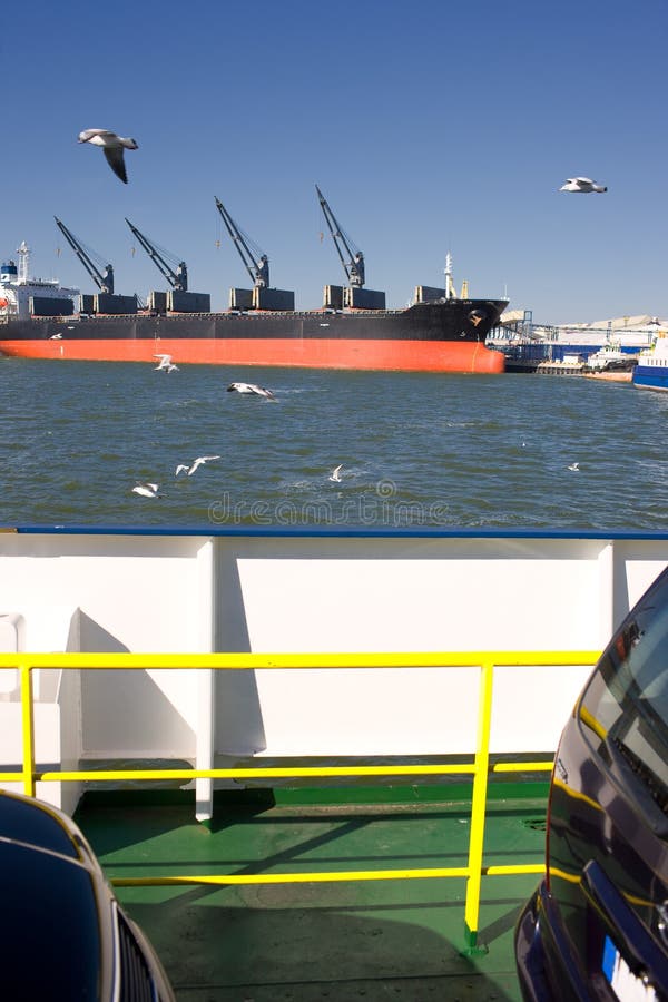 View of the Sea Port with Ferry Stock Photo - Image of britain, europe ...