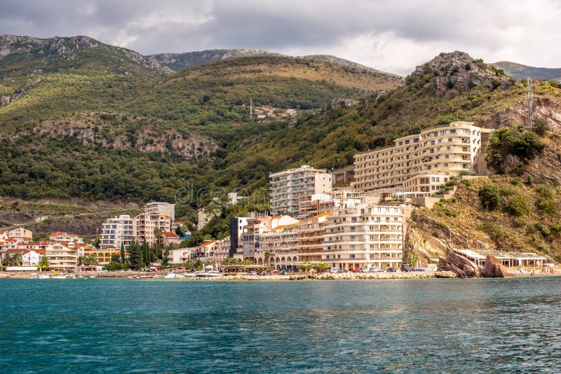 Montenegro, Rafailovici. View On Sea Beach Stock Image - Image of coast ...