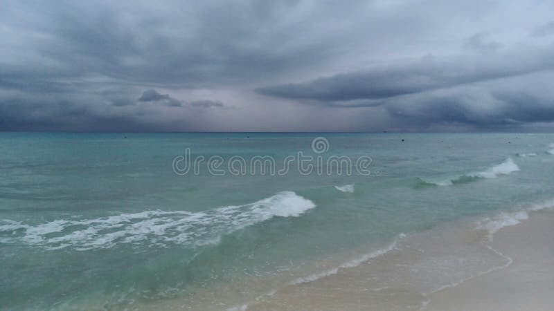 View at sea on a rainy day stock image. Image of scene - 299093125