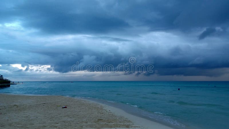 View at sea on a rainy day stock image. Image of seascape - 299093205