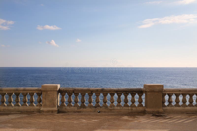 View of the Sea from a Terrace or Promenade Stock Photo - Image of ...