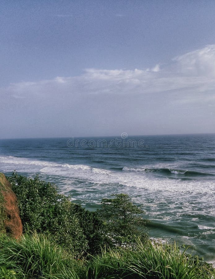 A View of Sea from Varkala Cliff in Kerala Stock Image - Image of ...