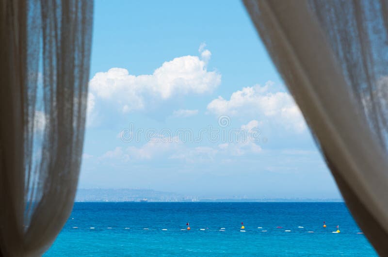 View the Sea from Window of House Stock Photo - Image of countryside ...