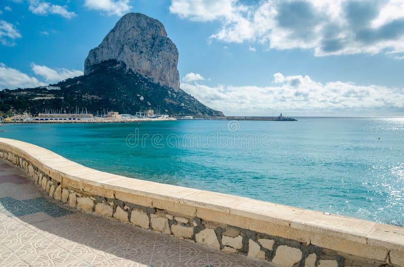 View of the Seafront of Calpe, Spain Stock Image - Image of nature ...