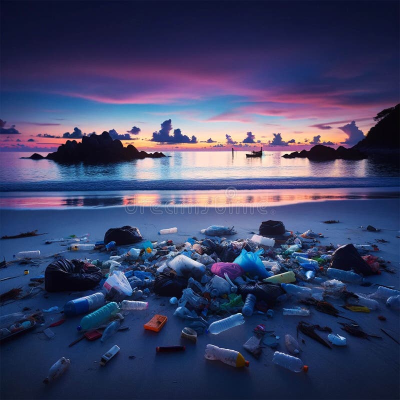 View of the Seashore Where There is a Huge Amount of Garbage Washed ...