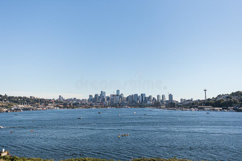 A View of Seattle from Gas Works Park Stock Photo - Image of boats ...