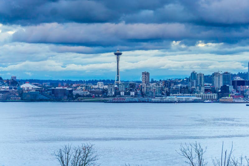 Dark Clouds Over Seattle 7 editorial photography. Image of evening ...