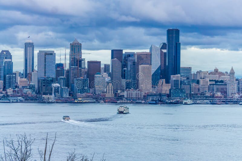 Dark Clouds Over Seattle 10 Stock Image - Image of destinations ...