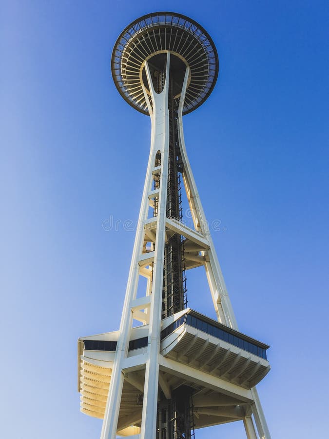 View of the Seattle Space Needle Against a Blue Sky Editorial ...
