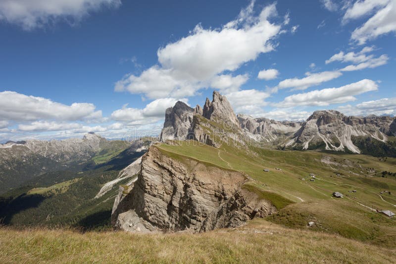 View of the Seceda Area in the Italian Dolomites Stock Image - Image of ...